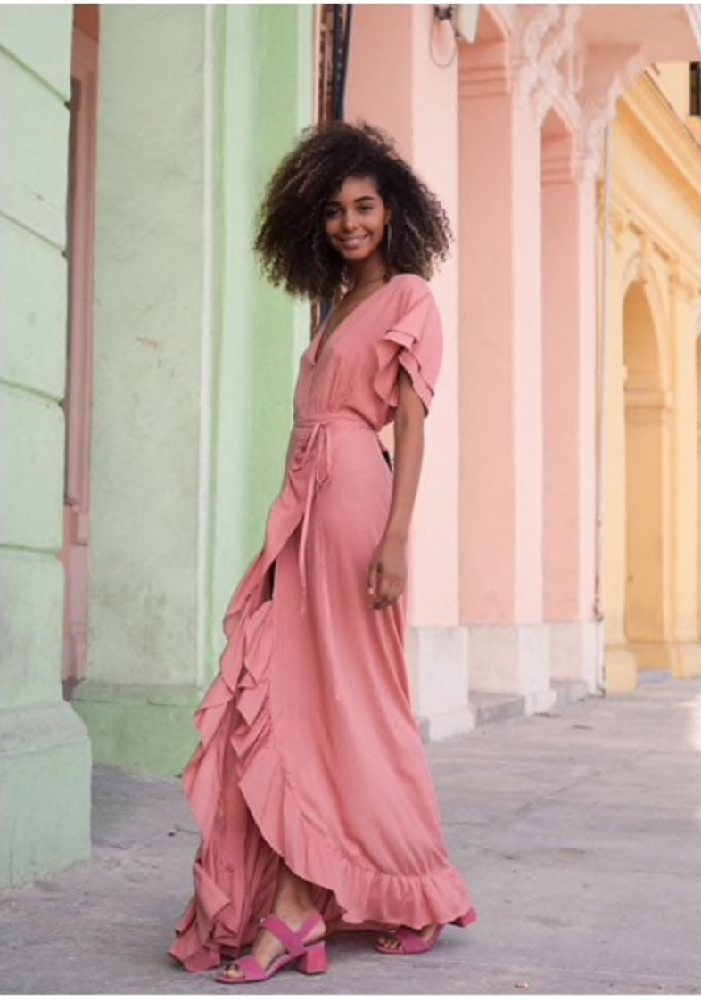 Fay Ruffled Maxi Dress - Pink | Style Limits